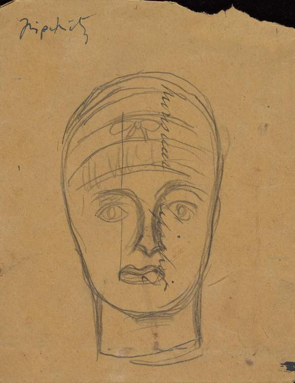 Two sketches of heads by Jacques Lipchitz‘, Jacques Lipchitz, [1920–73 ...