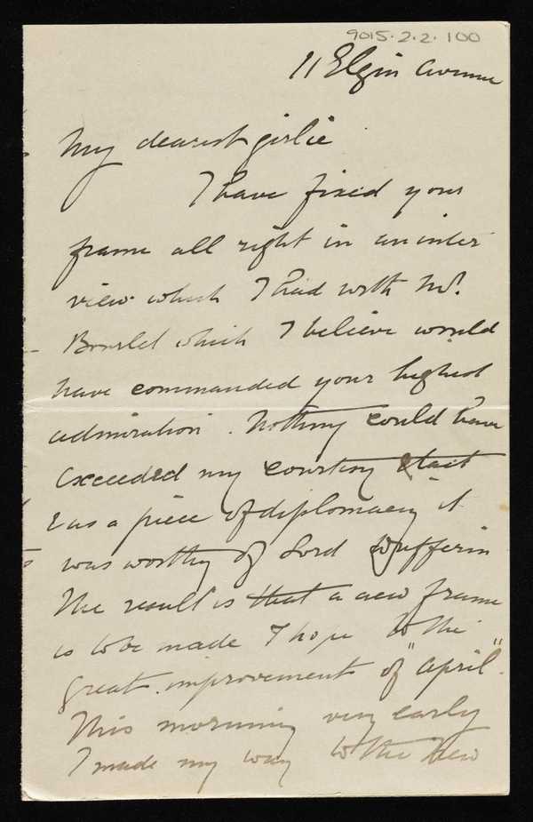 Letter from Stanhope Forbes to Elizabeth Armstrong, addressed 11 Elgin ...