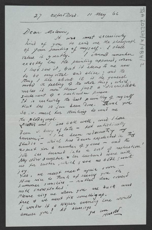 Letter from Harold Jones to Milein Cosman‘, Harold Jones, recipient ...