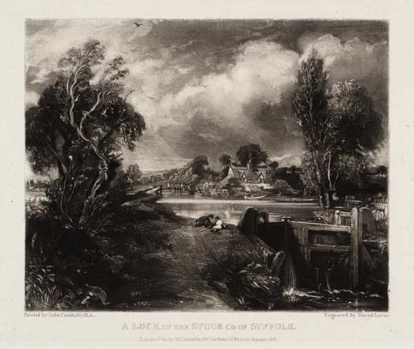‘A Lock on the Stour, Suffolk‘, John Constable, David Lucas, published ...