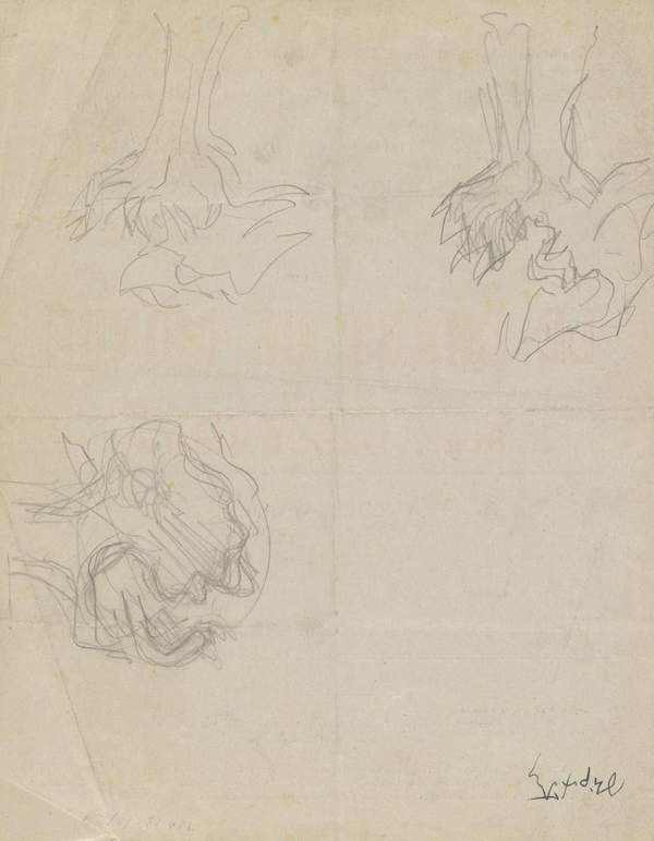 Three sketches by Jacques Lipchitz on the programme of the concert by ...