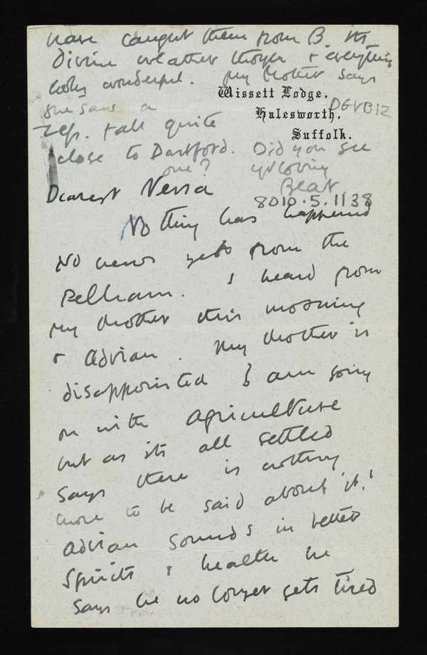Letter from Bear [Duncan Grant] to Vanessa Bell [London?]‘, Duncan ...