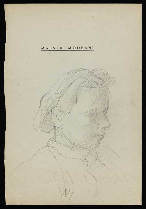 Sketches of a clothed woman’s head and shoulders, and a watering can ...