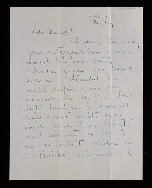 Letter from Edward Renouf to Anny Schey von Koromla‘, Edward Renouf ...