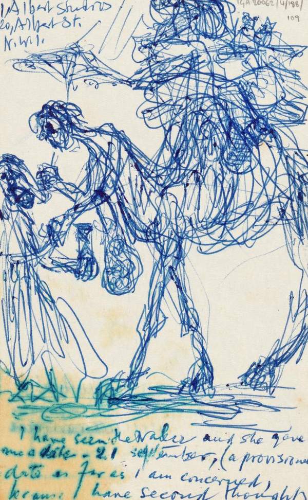 Undated postcard from Erich Kahn to J.P. Hodin‘, Erich Kahn, recipient ...