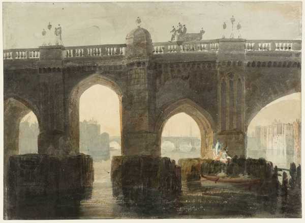 ‘Old London Bridge‘, Joseph Mallord William Turner, c.1794 | Tate