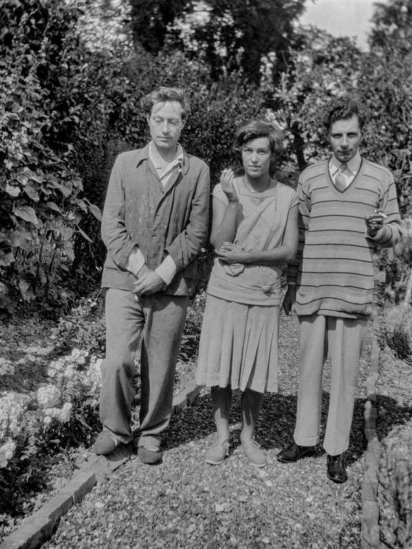 Black and white negative of Duncan Grant, Frances Patridge and Raymond ...