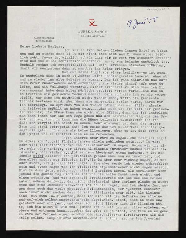 Incomplete letter from Renée Cushman, Bonita‘, Renée Cushman, recipient ...