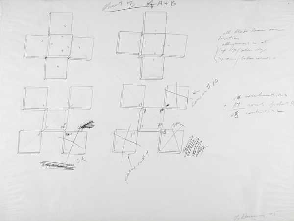 ‘Untitled (Drawing for Enforced Perspective)‘, Bruce Nauman, 1975 | Tate