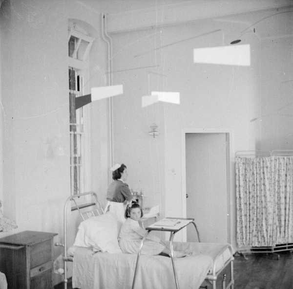 Photograph showing an unidentified child in Whittington hospital ...