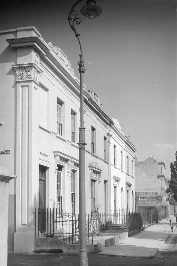 Photograph of a row of townhouses on Priory Street in Cheltenham ...