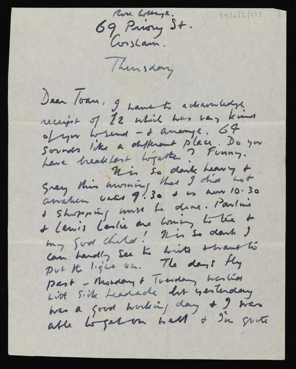 Letter from Kenneth Armitage to Joan Moore‘, Kenneth Armitage ...