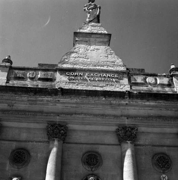 Photograph of detail of the Corn Exchange building in Devizes ...
