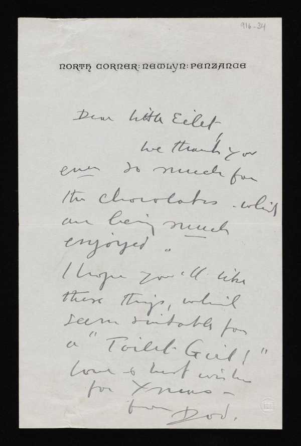 Letter from Dod Procter to Eileen Mayo‘, Dod Procter, recipient: Dame ...