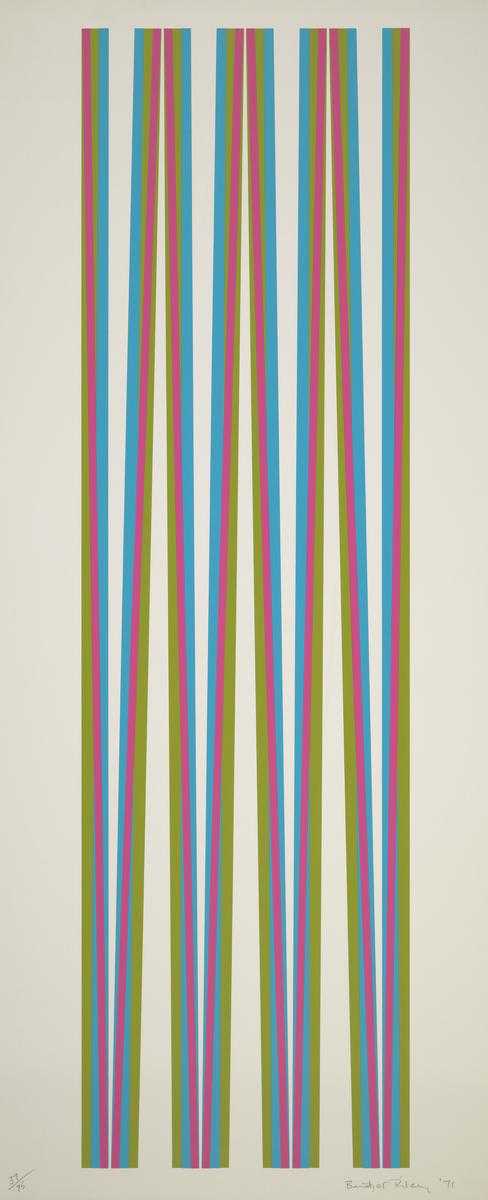 ‘Elongated Triangles 5‘, Bridget Riley, 1971 | Tate