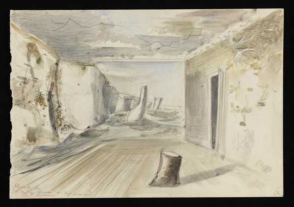 Sketch for ‘Empty Room’‘, Paul Nash, recipient: Eileen Agar, c.14 ...