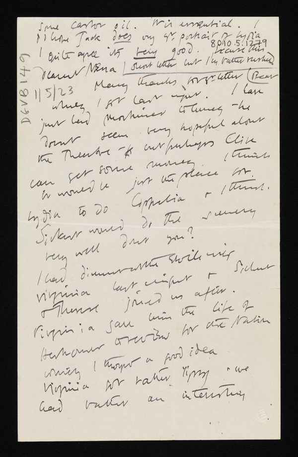 Letter from Bear [Duncan Grant] to Vanessa Bell‘, Duncan Grant ...