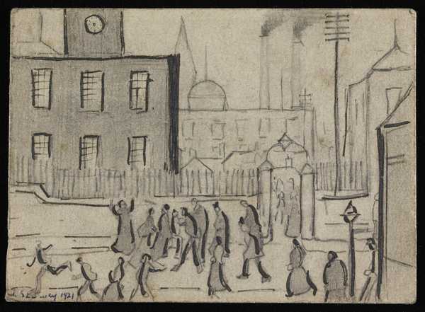Drawing entitled ‘Mill at Farnworth’‘, L.S. Lowry, 1921‘, L.S. Lowry ...