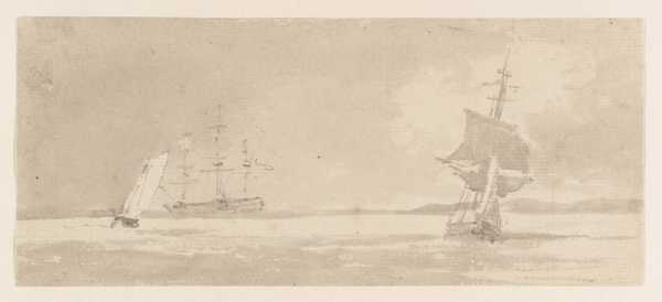 ‘Sketch of Shipping. Two Large Ships and a Yacht‘, John Constable, 1803 ...