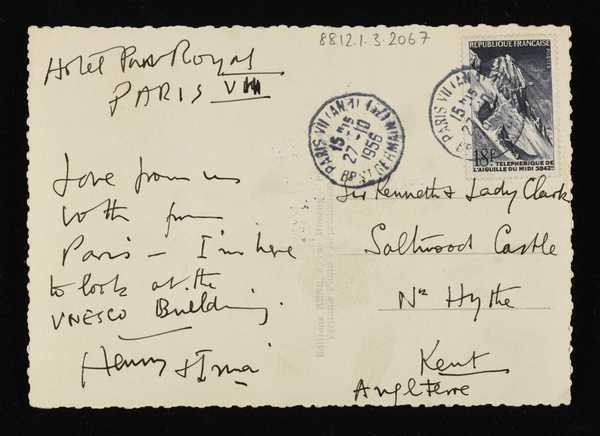Postcard from Henry Moore to Kenneth Clark‘, Henry Moore OM, CH ...