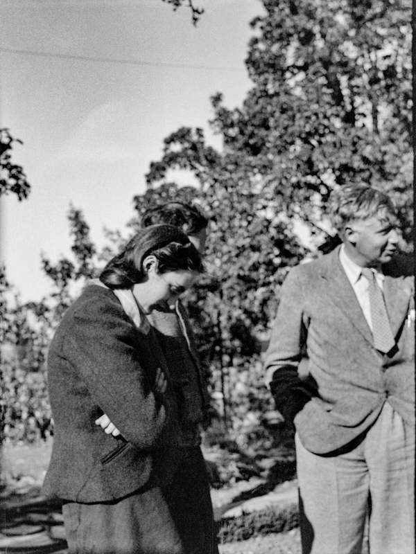 Black and white negative of Angelica Bell, Duncan Grant [?], David ...