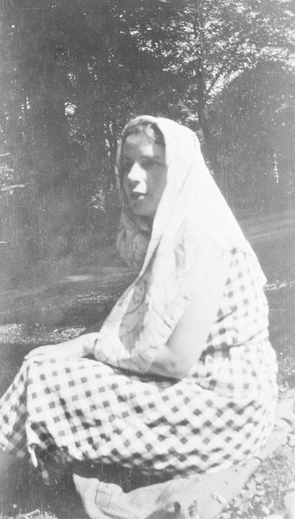 Black and white negative, Ruth Clark, seated, with a shawl‘, Paul Nash ...