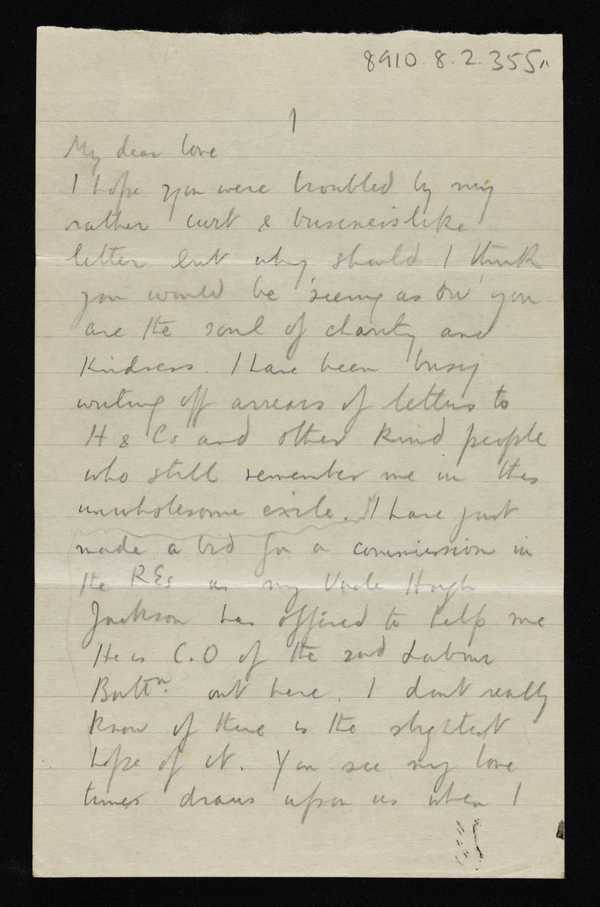 Letter from John Nash to Christine Nash about his bid for a commission ...