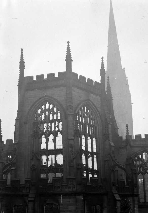 Photograph of Coventry Cathedral, Warwickshire, the day after it was ...