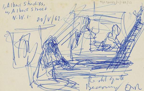 Postcard from Erich Kahn to J.P. Hodin‘, Erich Kahn, recipient: Dr J. P ...
