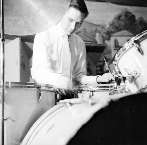 Photograph of Jack Parnell performing on drums‘, Nigel Henderson, [c ...
