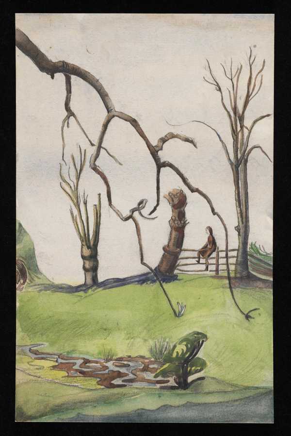 Watercolour showing a pond and winter trees‘, Ithell Colquhoun, [c.1927 ...