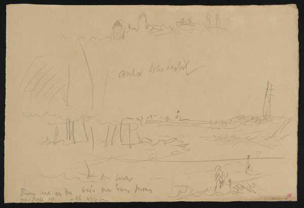 ‘Landscape, with River and Distant Town‘, Joseph Mallord William Turner ...