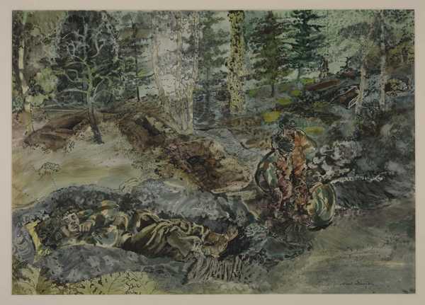 ‘Paratroops outside Breville‘, Albert Richards, 1944 | Tate