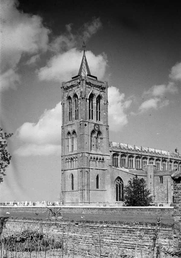 Photograph of St Mary Magdalene Church tower in Gedney in background ...