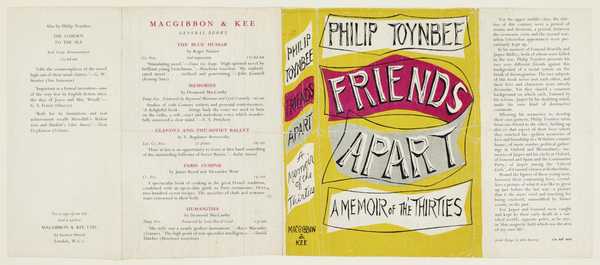 Printed book jacket for ‘Friends Apart’ by Philip Toynbee, designed by ...