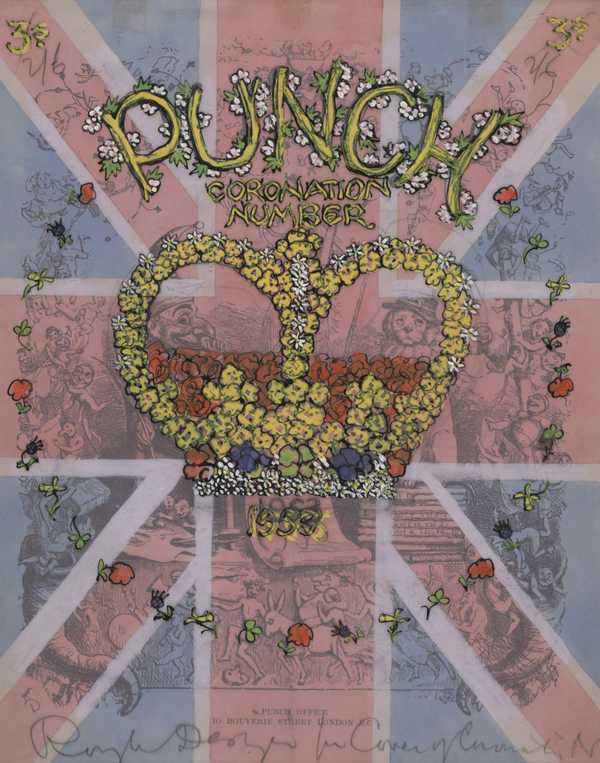 Rough cover design for Punch Coronation Number‘, Fougasse, 1953 ...