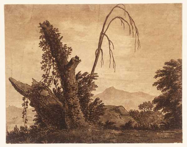 ‘Dead Trees in a Landscape‘, Alexander Cozens | Tate