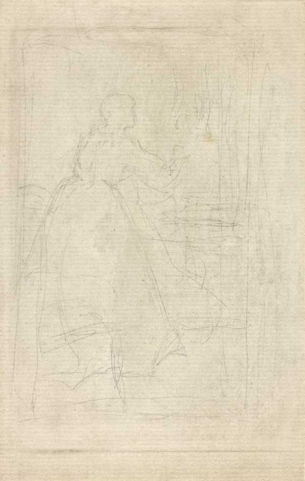 Untitled pencil sketch of woman seen from behind‘, Charles Samuel Keene ...