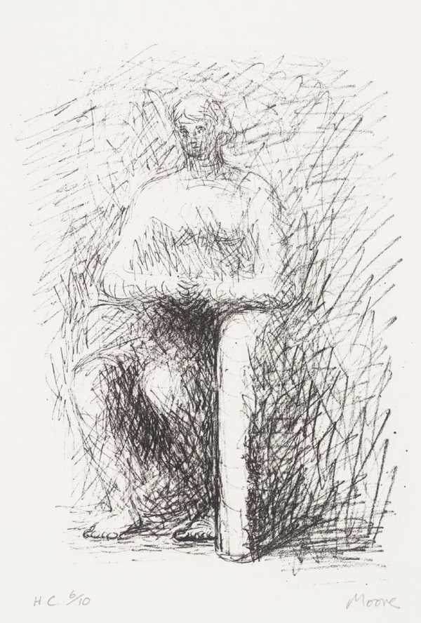 ‘Seated Figure I Line Drawing‘, Henry Moore OM, CH, 1974 | Tate