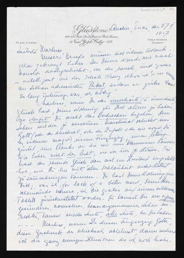 Letter from Renée Cushman, Austin‘, Renée Cushman, recipient: Marie ...