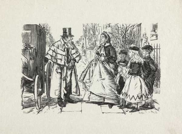 Wood engraving titled ‘A Family Man’‘, Charles Samuel Keene, 2 March ...