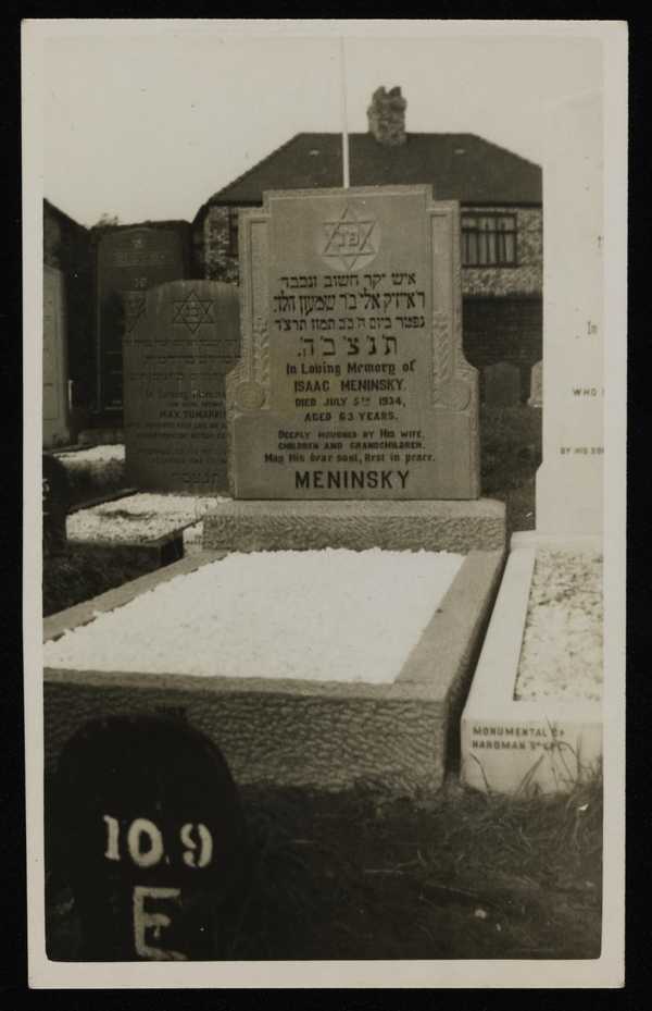 Photograph of Bernard Meninsky’s father, Issac Meninsky’s grave ...