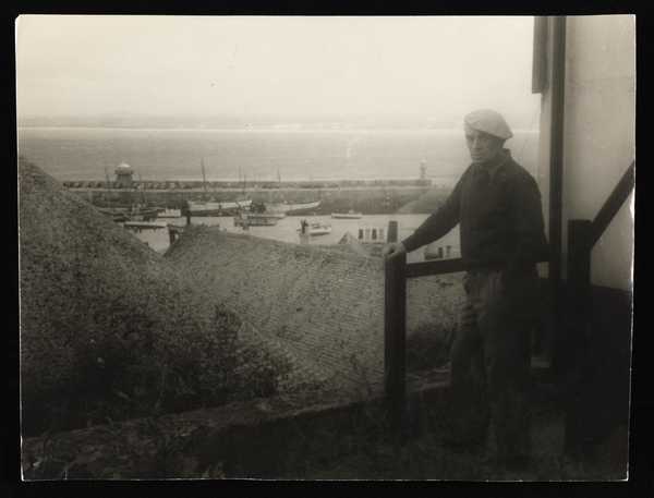 Photographs of Ben Nicholson on the terrace at Trezion, St Ives ...