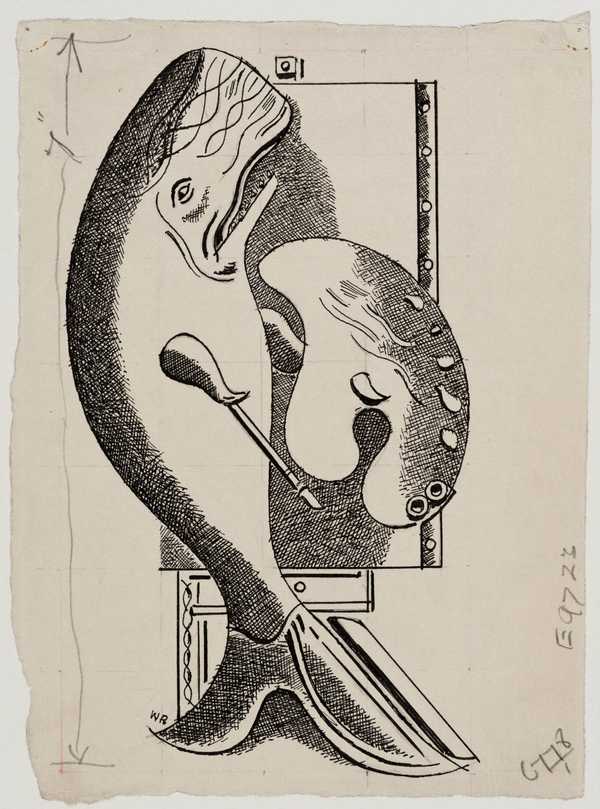 ‘Study for ‘The Vorticist Whale’ frontispiece to ‘The Resurrection of Vorticism’ by William ...