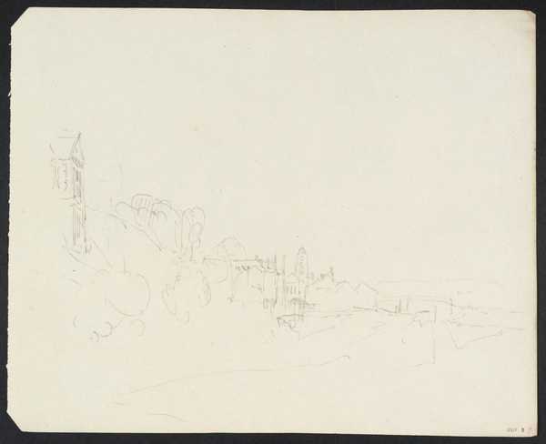 ‘House by a River, with Distant Church Tower‘, Joseph Mallord William ...