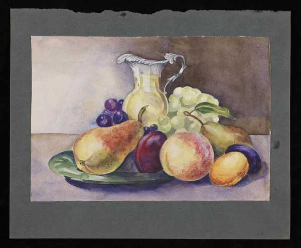 Watercolour of fruit and a jug‘, Ithell Colquhoun, [1921]‘, Ithell ...