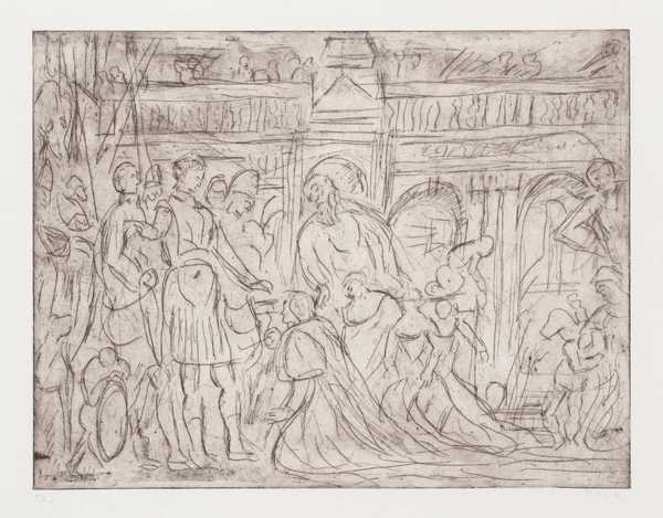 ‘The Family of Darius before Alexander (2)‘, Leon Kossoff, 1998 | Tate