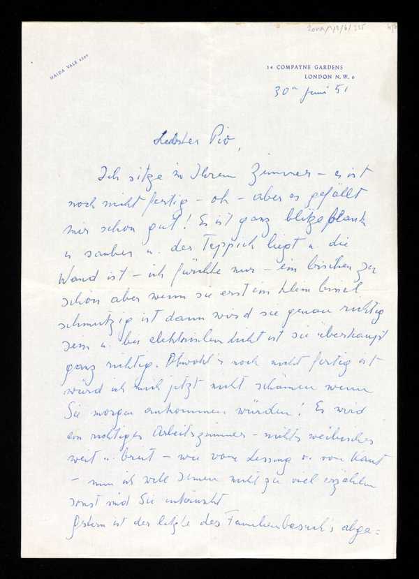 Letter to Elias Canetti‘, recipient: Elias Canetti, [30 June 1951 ...
