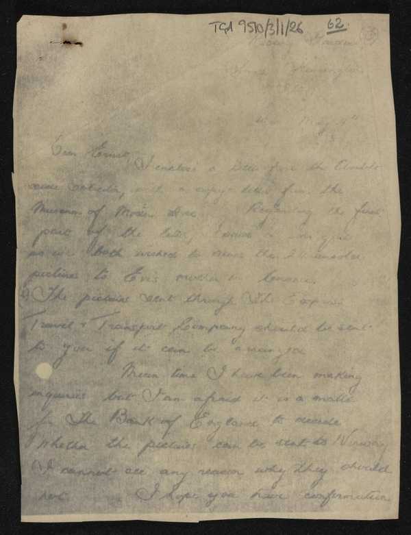 Letter to Ernst Schwitters from Edith Thomas (‘Wanty’) about Kurt ...