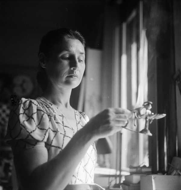 Photograph of Valentine Penrose in Eileen Agar’s studio at Bramham ...